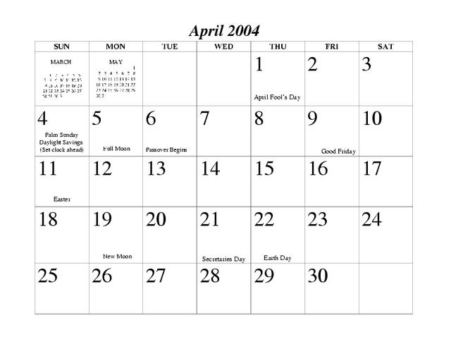 2004 Maine Renaissance Faire Calendar